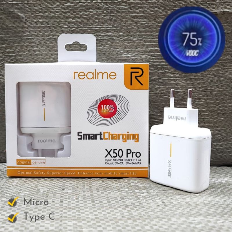 Jual TC CHARGER CASAN REALME 65W X50 SUPER VOOC FAST CHARGING MICRO ...