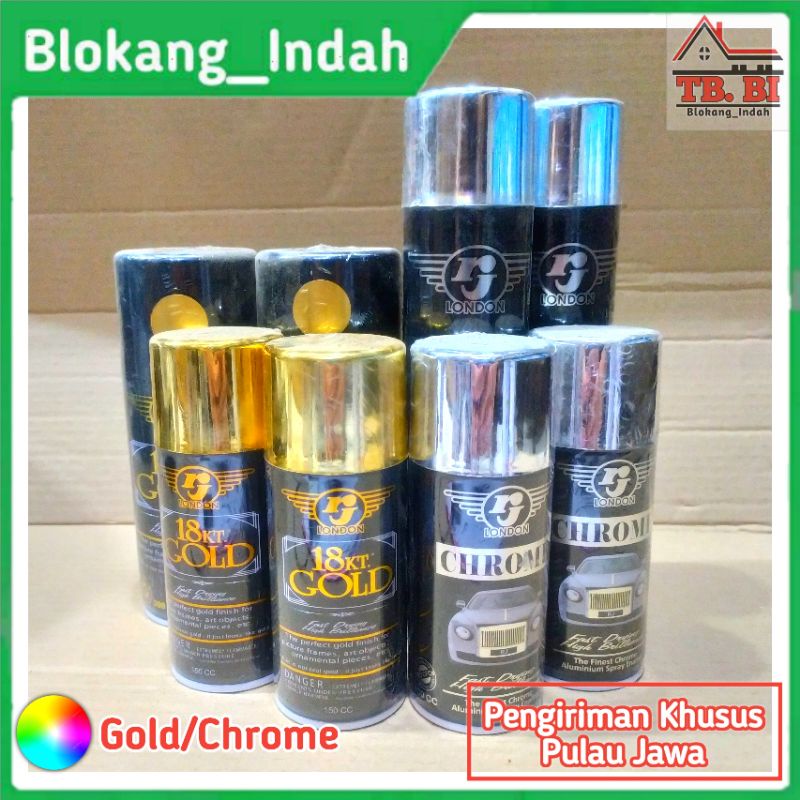 Jual Cat Semprot RJ London 18KT Gold Emas Chrome 150cc Pilox Pilok ...
