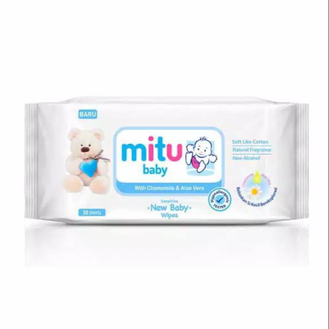 Jual Mitu Baby Wipes Sensitive 50'S/Tissue Basah Mitu Antiseptic Baby ...