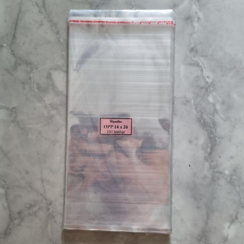Jual PLASTIK OPP TEBAL 14 X 26 PAKAI LEM/ SEAL ISI 100 LEMBAR | Shopee Indonesia
