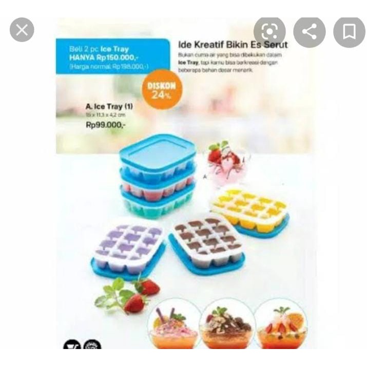 Jual Tupperware Ice Tray tempat cetakan es batu / ice cube maker ...