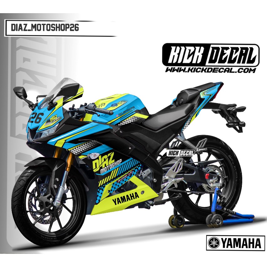 Jual STICKER DECAL YAMAHA R15 V3 BIRU MUDA HIJAU - KD028 | Shopee Indonesia