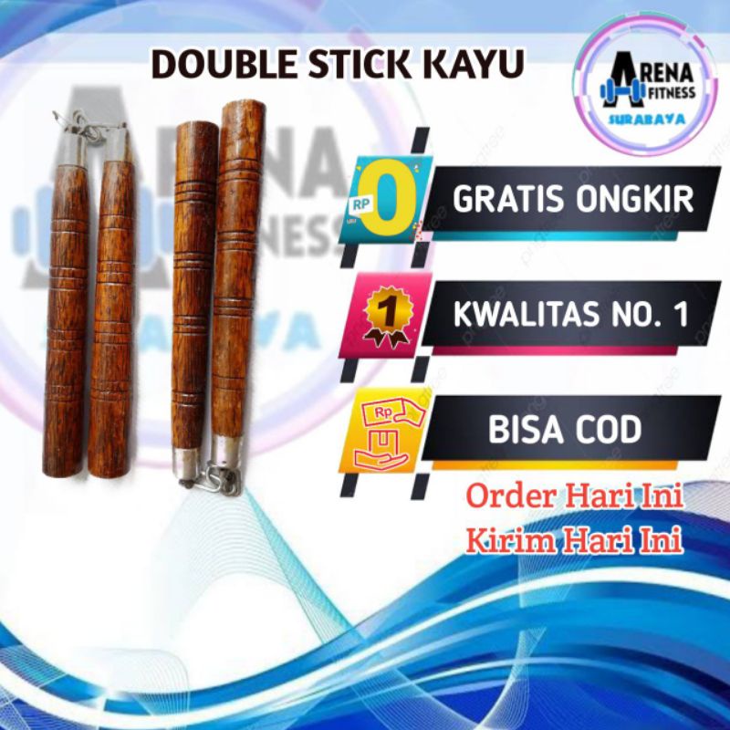 Jual Double stik / nunchaku/ ruyung model kayu dobel stik kayu Nunchaku ...