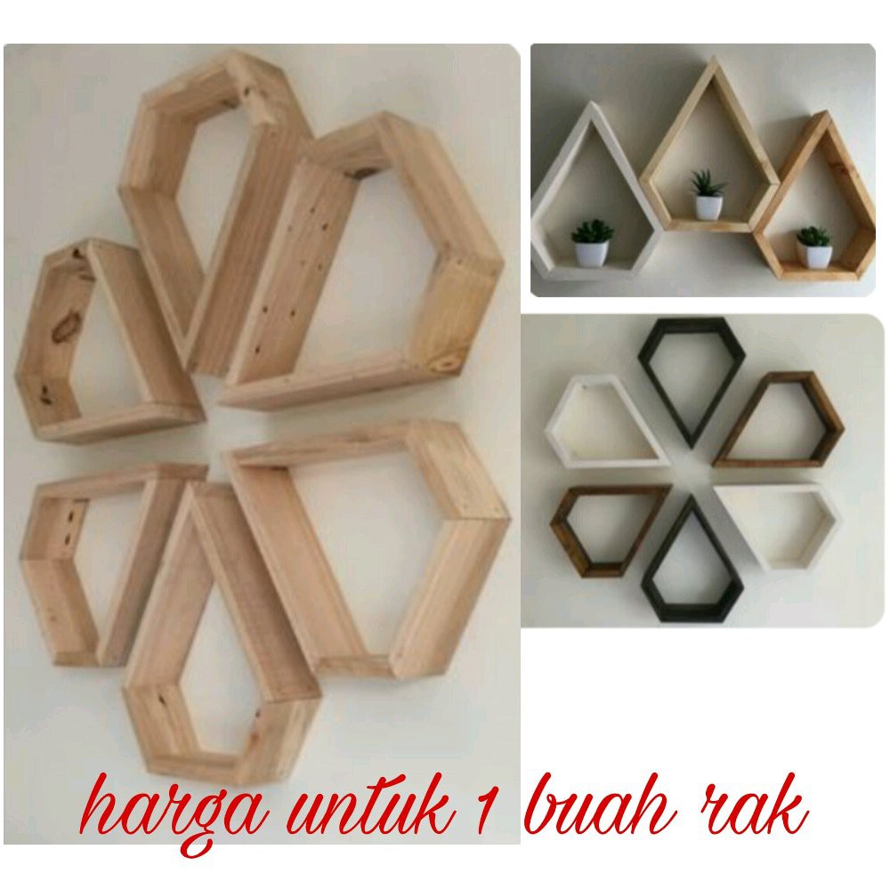 Jual RAK Hiasan DINDING kayu MINIMALIs | Shopee Indonesia