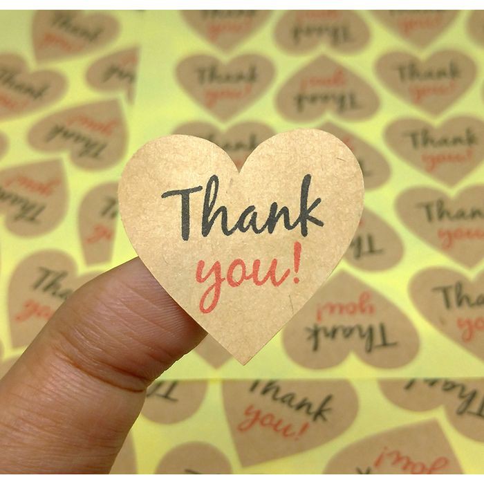 Jual Stiker Tag Love Kraft Label Thank You Sticker Craft Segel Bentuk ...