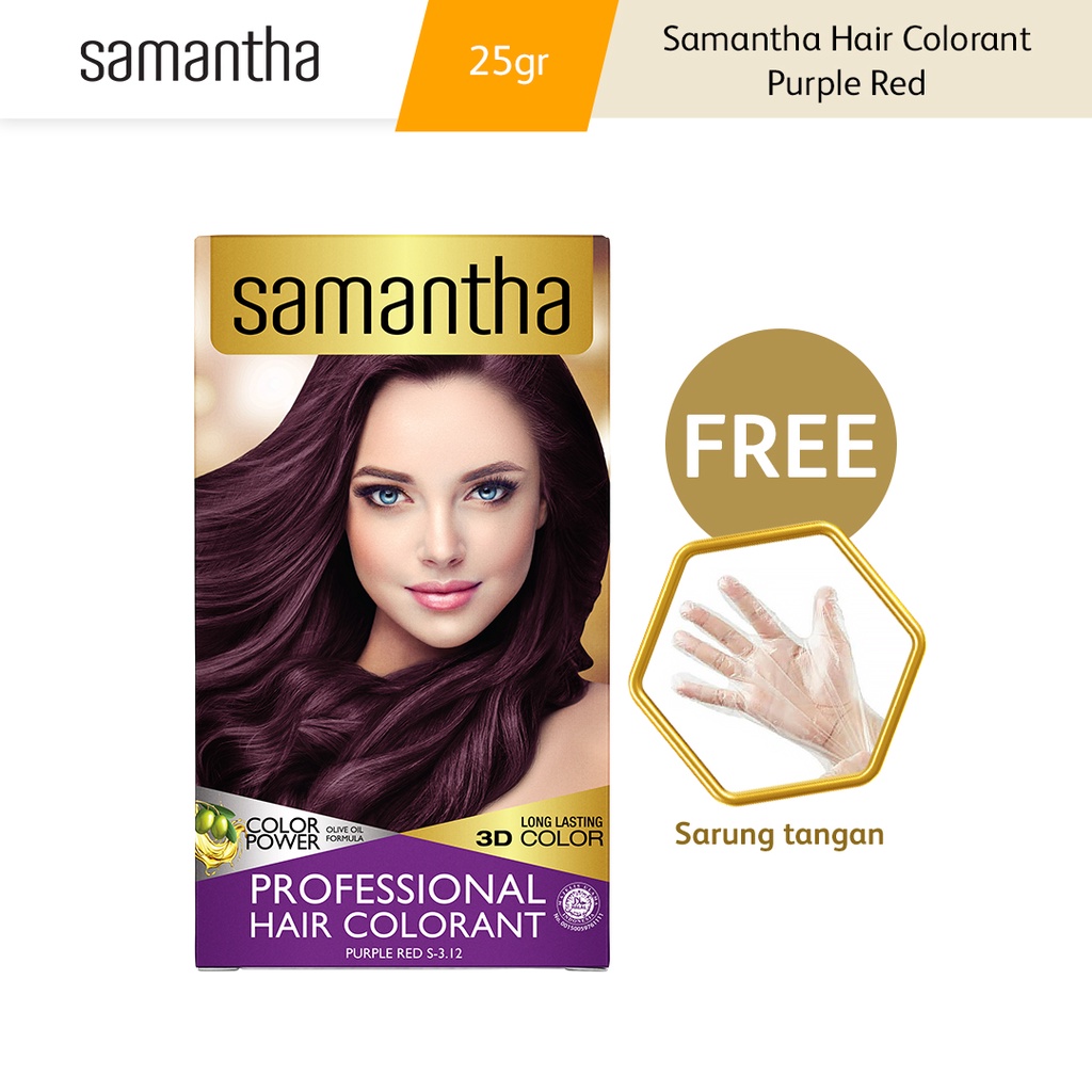 Jual Samantha Hair Colorant Purple Red Box 25gr | Shopee Indonesia
