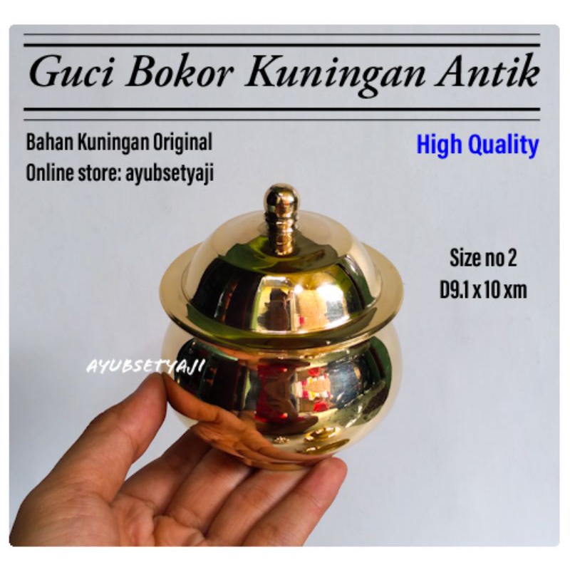 Jual Guci Kuningan 02 (D9.1cm) Bokor Kuningan antik FULL BRASS SOLID ...