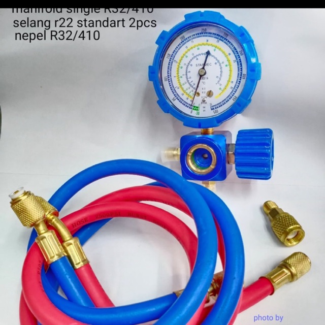 Jual Paket isi Pendingin R32/R410 manifold & selang + adaptor R32 tanpa ...