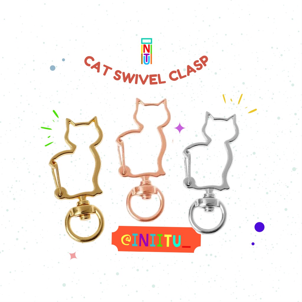 Jual [Cat Shaped] Hook Lobster Hook Clasp Cat Ring Kucing PerBIJI ...