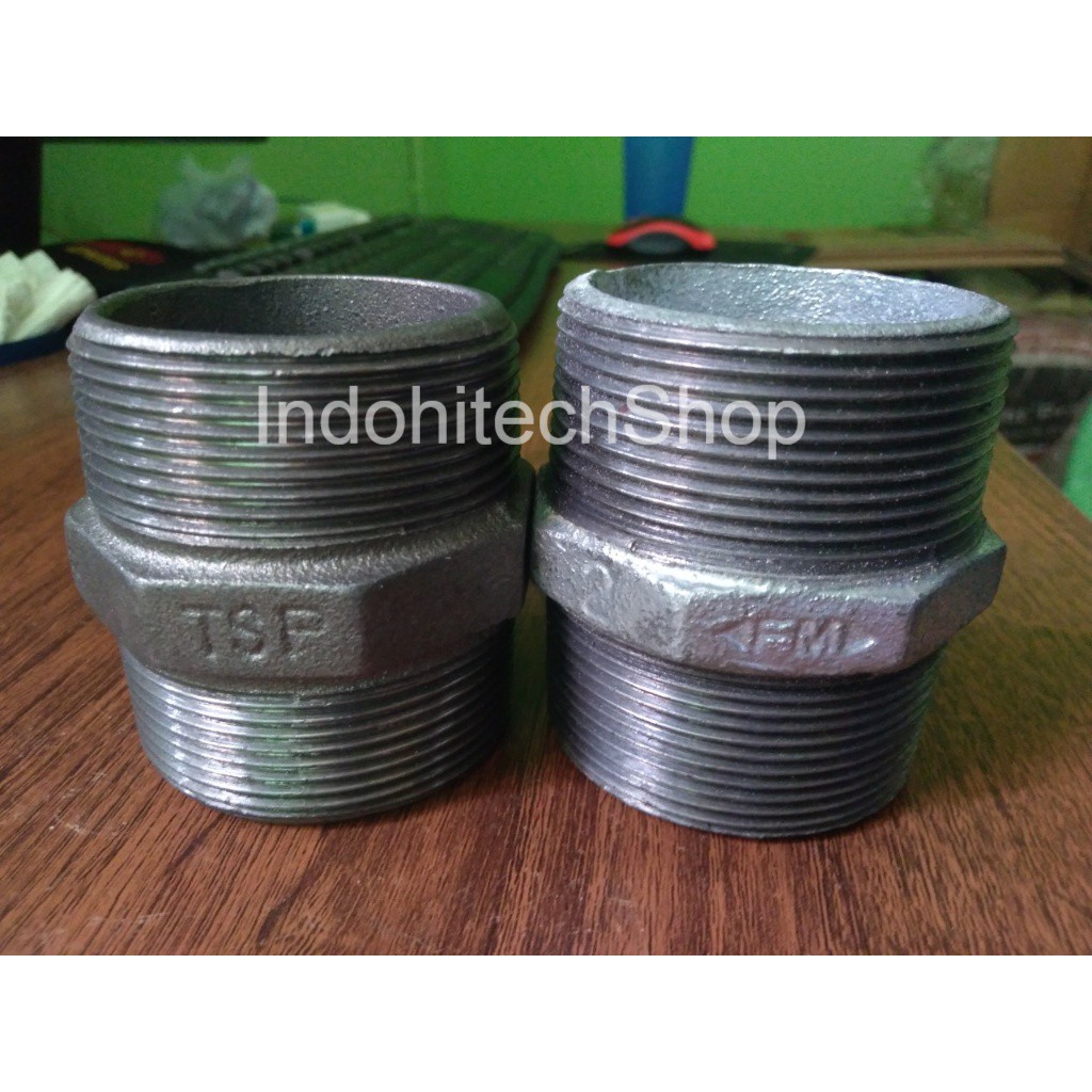 Jual Double Nipple dobel nipel sok drat luar 2 Inch Galvanis | Shopee Indonesia