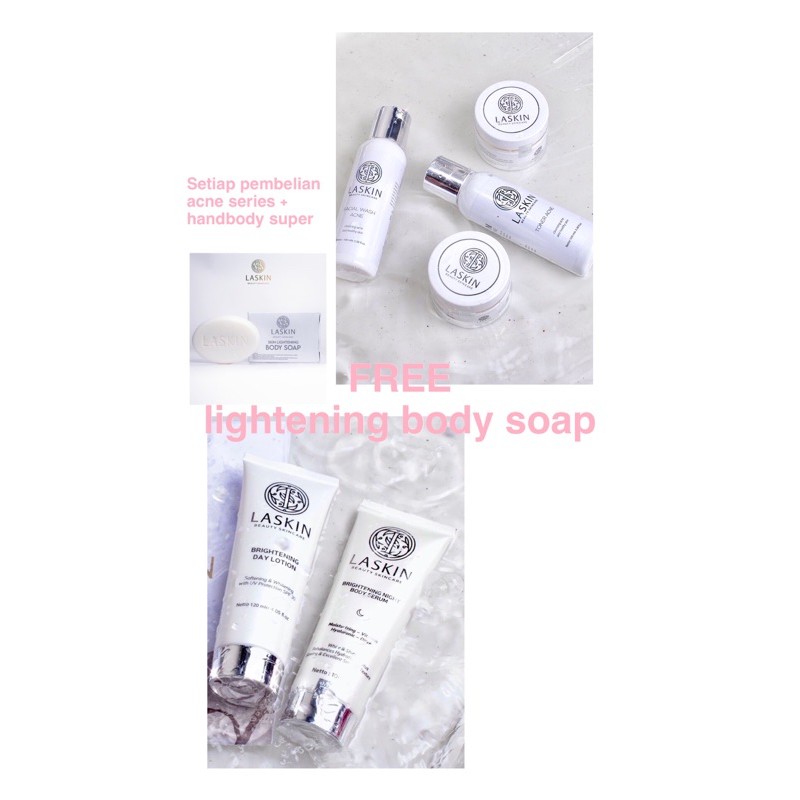 Jual LASKIN ACNE SERIES + HB SUPER (FREE LIGHTENING BODY SOAP) | Shopee ...