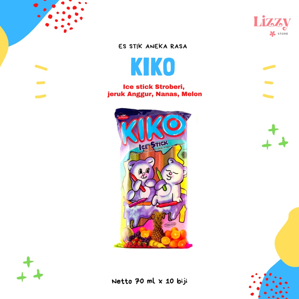 Jual Kiko Ice Stick Es Potong Buah Aneka Rasa isi 10 @70ml | Shopee ...