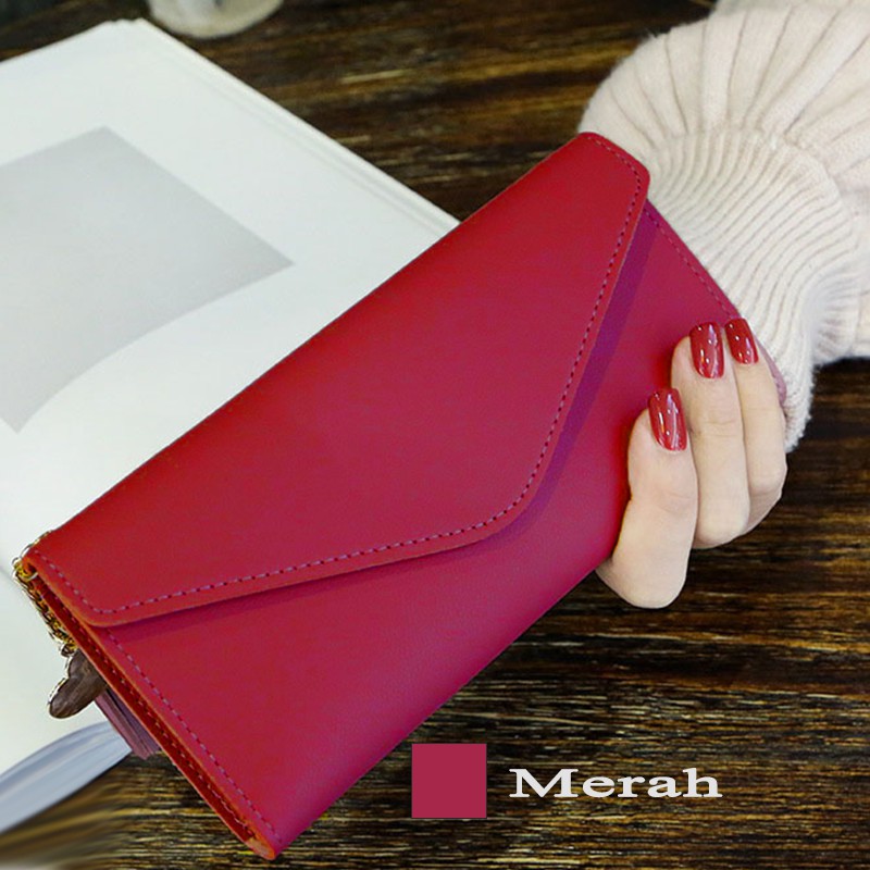 Jual Dompet Panjang Wanita Import Dompet Wanita Panjang Motif Polos Dompet Jalan Cewek Fashion ...
