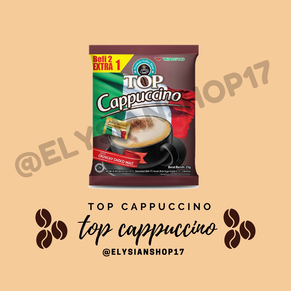 Jual Kopi Top Cappuccino 1 Renceng (10 Sachet Bonus 5 Sachet) | Shopee ...