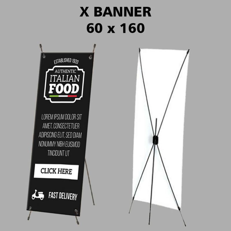 Jual CETAK X BANNER 60X160CM + TIANG STANDING BANNER | Shopee Indonesia