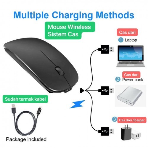 Jual Rechargeable Wireless Mouse Tab Tablet Samsung iPad Laptop ...