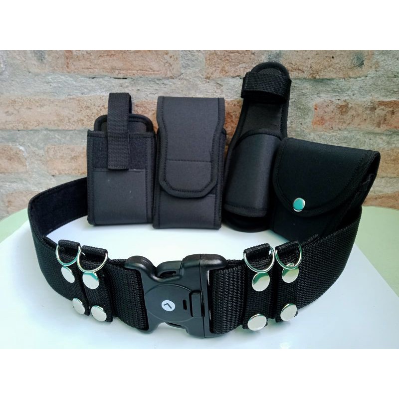 Jual KOPE SET HITAM POLOS/kopel set hitam polos/ikat pinggang/gesper ...