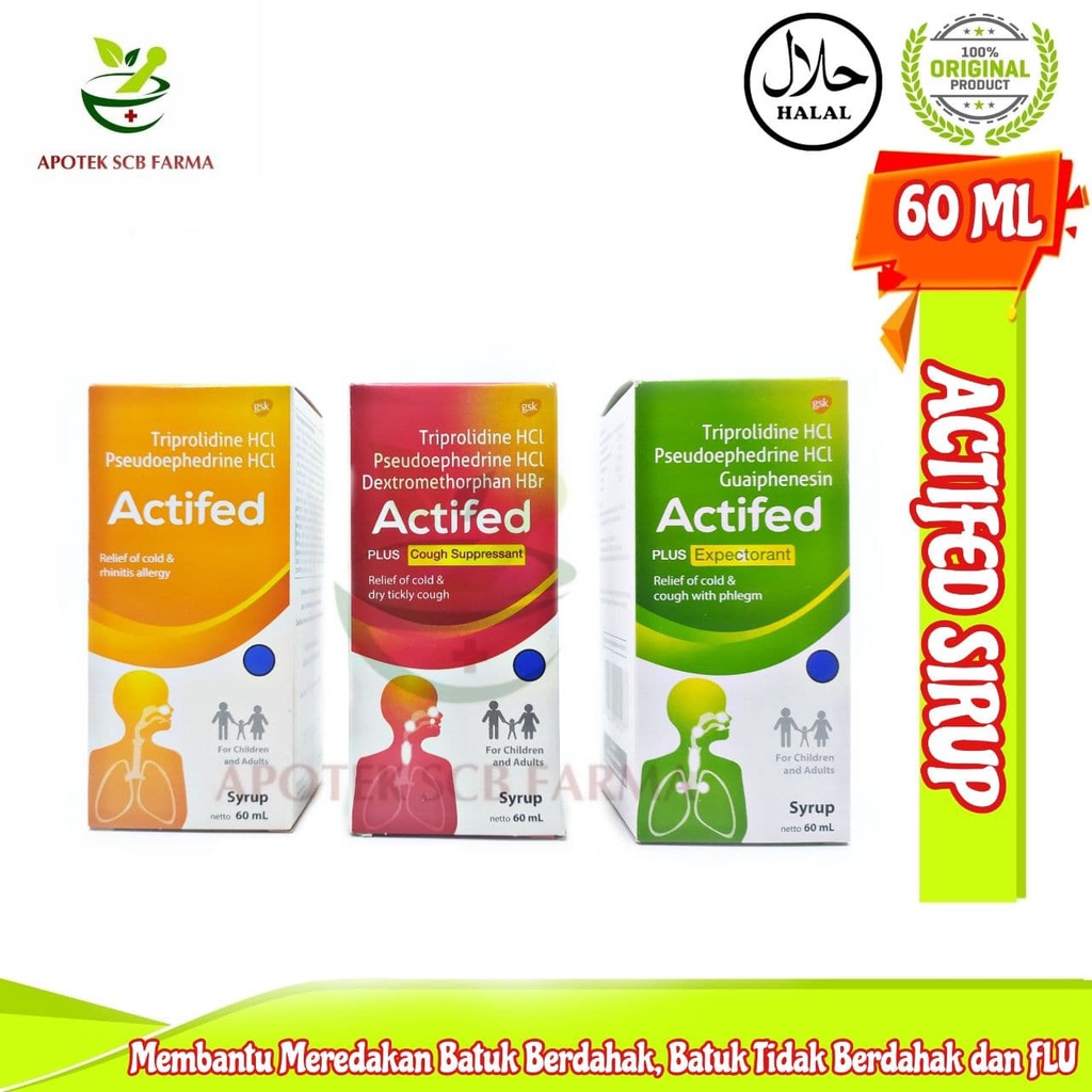 Jual Actifed Sirup / Actifed Plus Cough / Actifed Plus Expectorant 60 ...