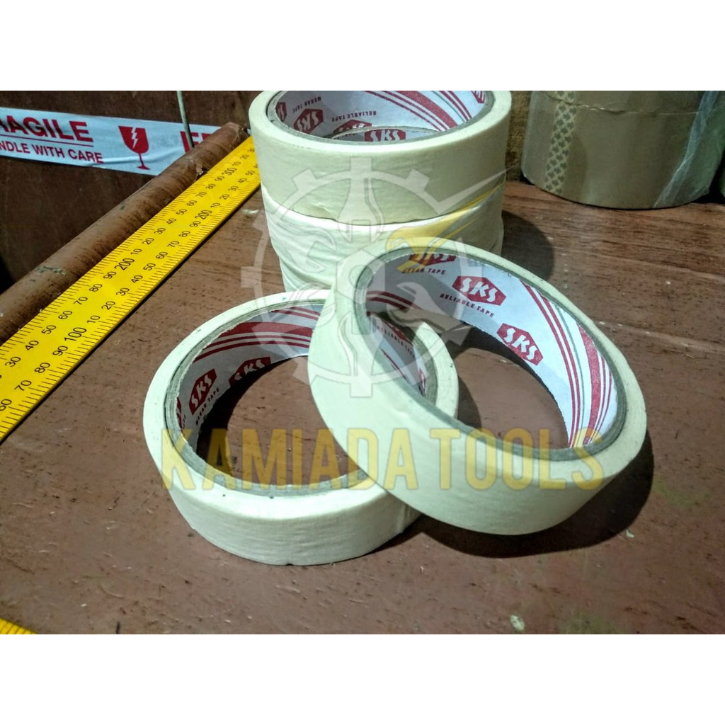 Jual Isolasi Kertas 1 Inci/ Lakban Kertas 1 Inci/ Masking Tape 1 Inch ...