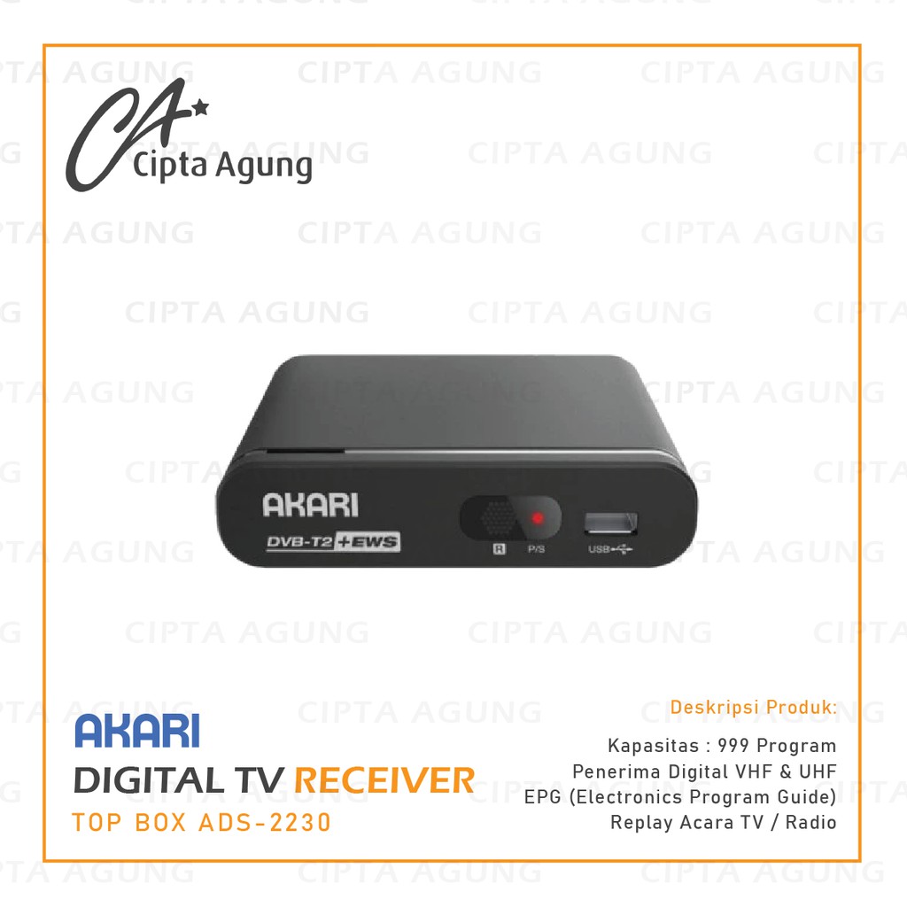 Jual RECEIVER TV SET TOP BOX AKARI ADS-2230 ADS2230 DVB-T2 DIGITAL ...