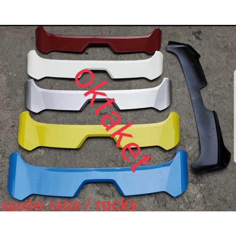 Jual spoiler belakang Raize Rocky warna body (merah putih silver kuning ...