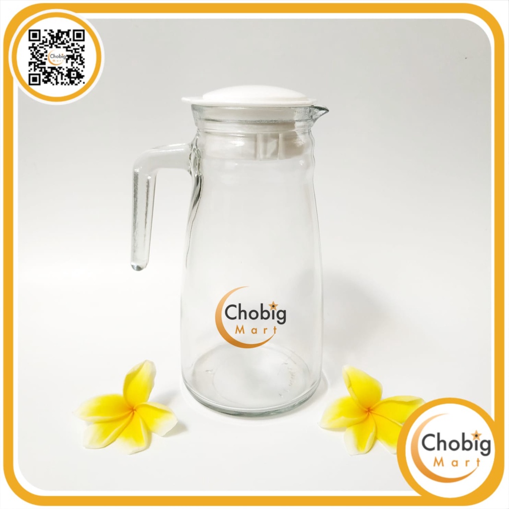 Jual CHOBIG Pitcher Jug Kaca 1000ml Ceret Bening 1L Teko Air Bottle ...