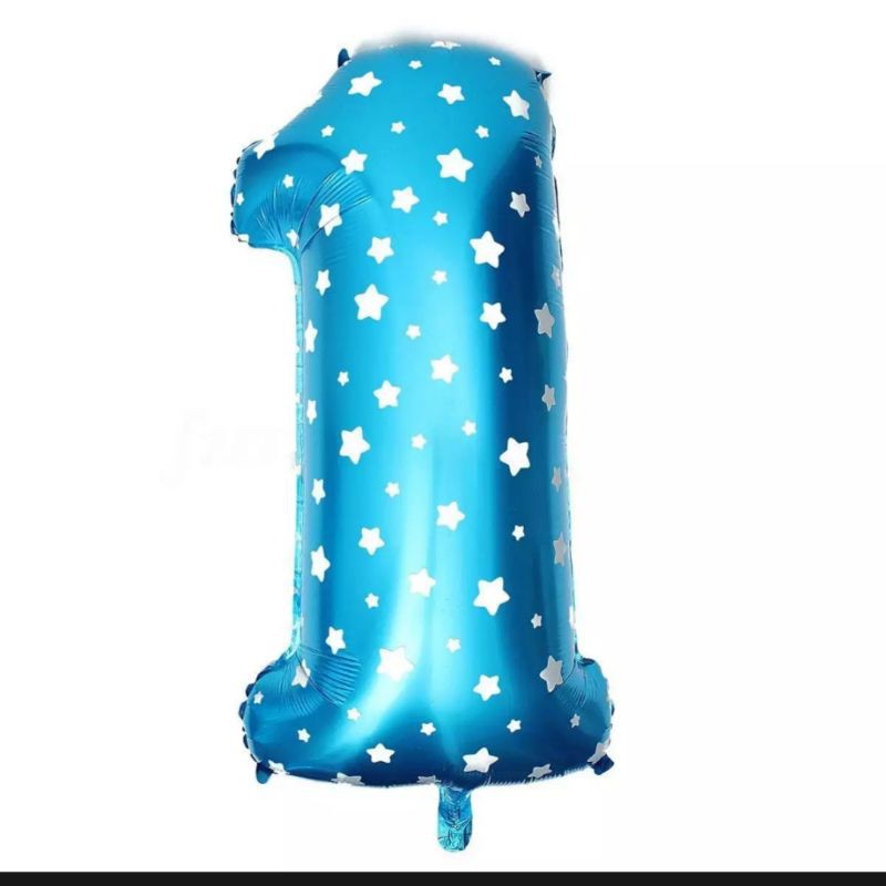 Jual BALON ANGKA BIRU MOTIF 40CM / BALON FOIL ANGKA 40CM | Shopee Indonesia