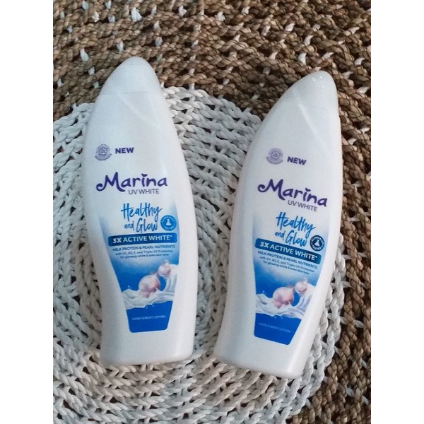 Jual MARINA UV WHITE Healthy and Glow Body Lotion 460 ML | Shopee Indonesia
