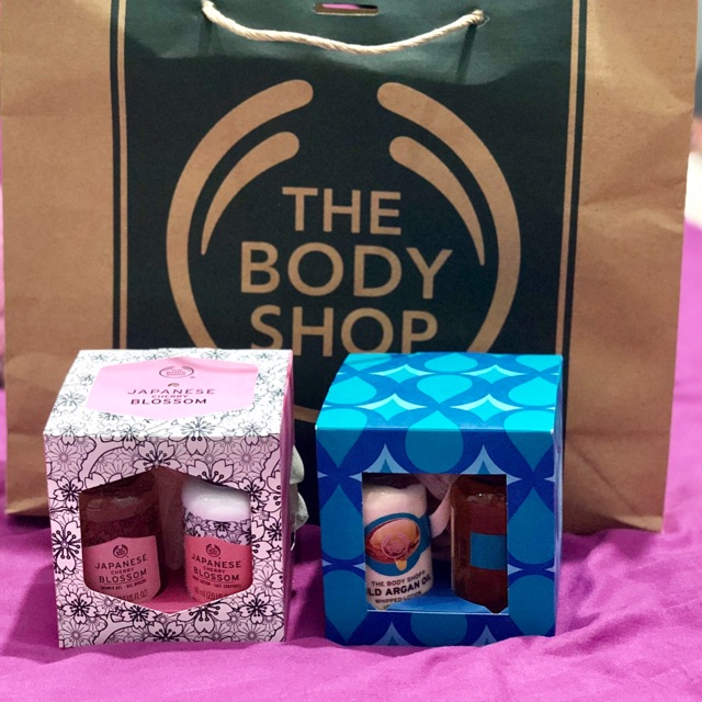 Jual the body shop mini gift set japanese cherry blossom lotion argan ...