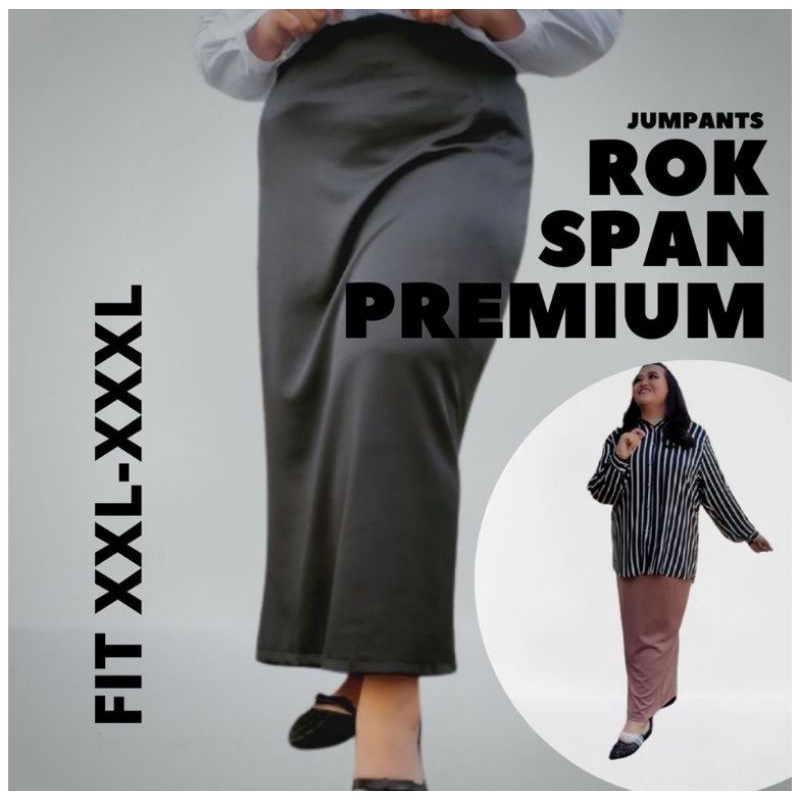 Jual rok span panjang maxi skirt big size xxl xxxl rok kerja formal rok ...