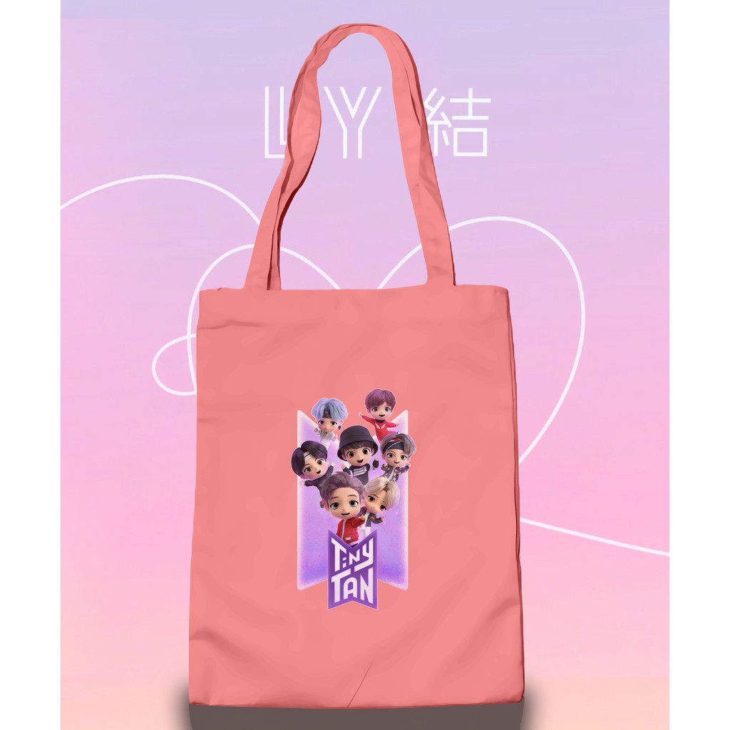 Jual Bts totebag tiny tan resleting bahan premium bt21 murah | Shopee ...