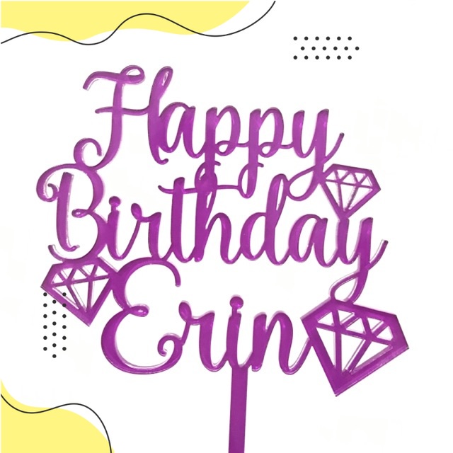 Jual Cake topper font standard + icon diamond | Shopee Indonesia