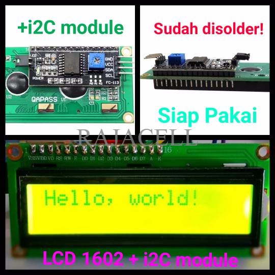 Jual Green LCD 1602 + i2C IIC Backpack LCD Module for Arduino | Shopee ...