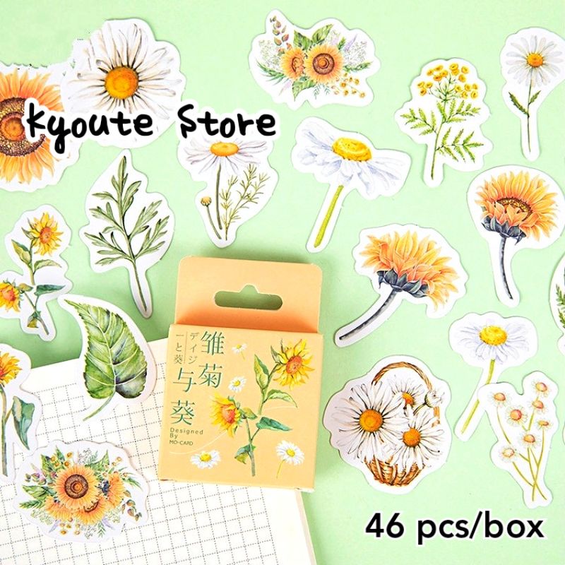 Jual 46 pcs Sticker Bunga Matahari Sunflower Aesthetic Dekorasi ...