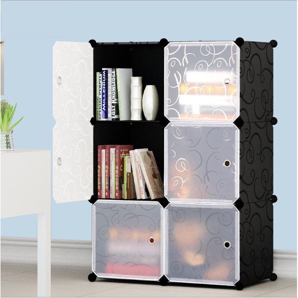 Jual Lemari Rak Plastik Bongkar Pasang Lemari Modular 6 Kotak | Shopee ...