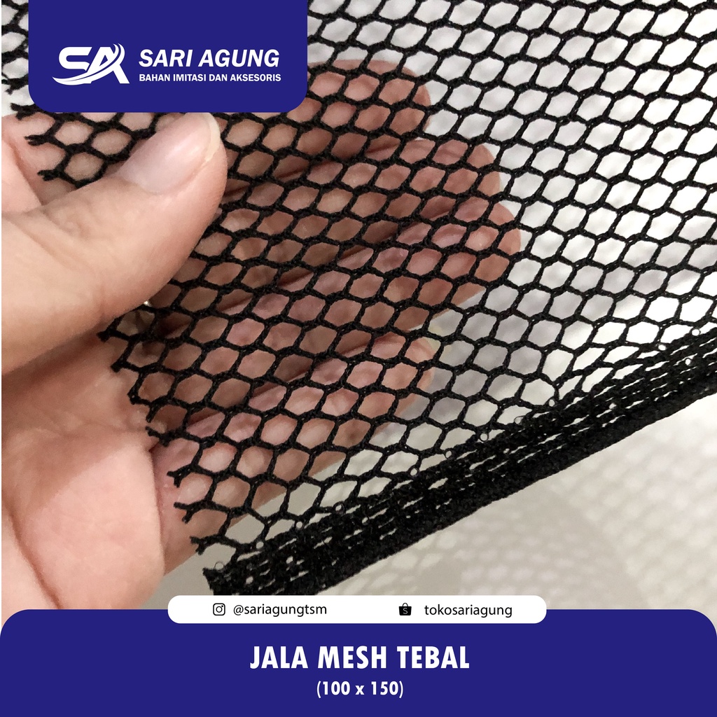 Jual KAIN JALA TEBAL 100X150 HITAM PUTIH (METER) - MESH JARING NET TAS ...