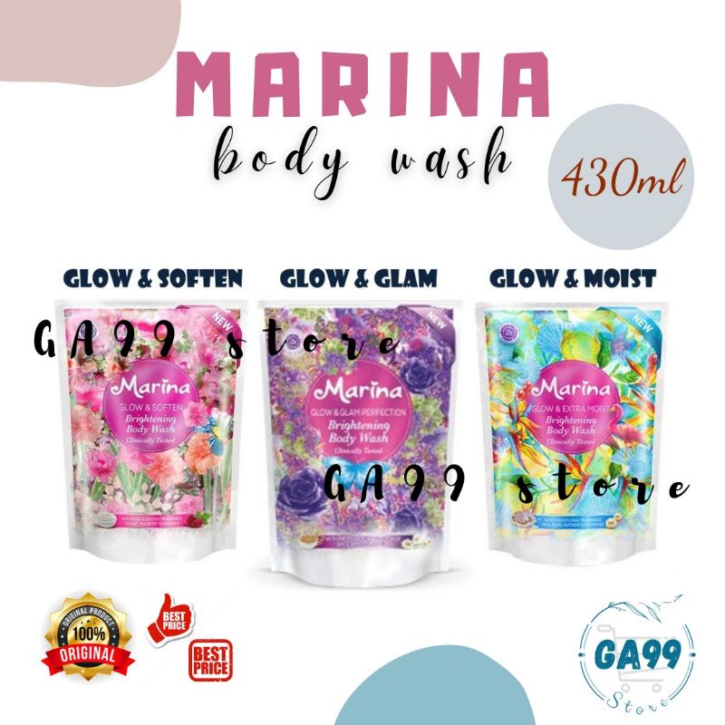 Jual Marina Brightening Body Wash 430 Ml Reffil | Shopee Indonesia