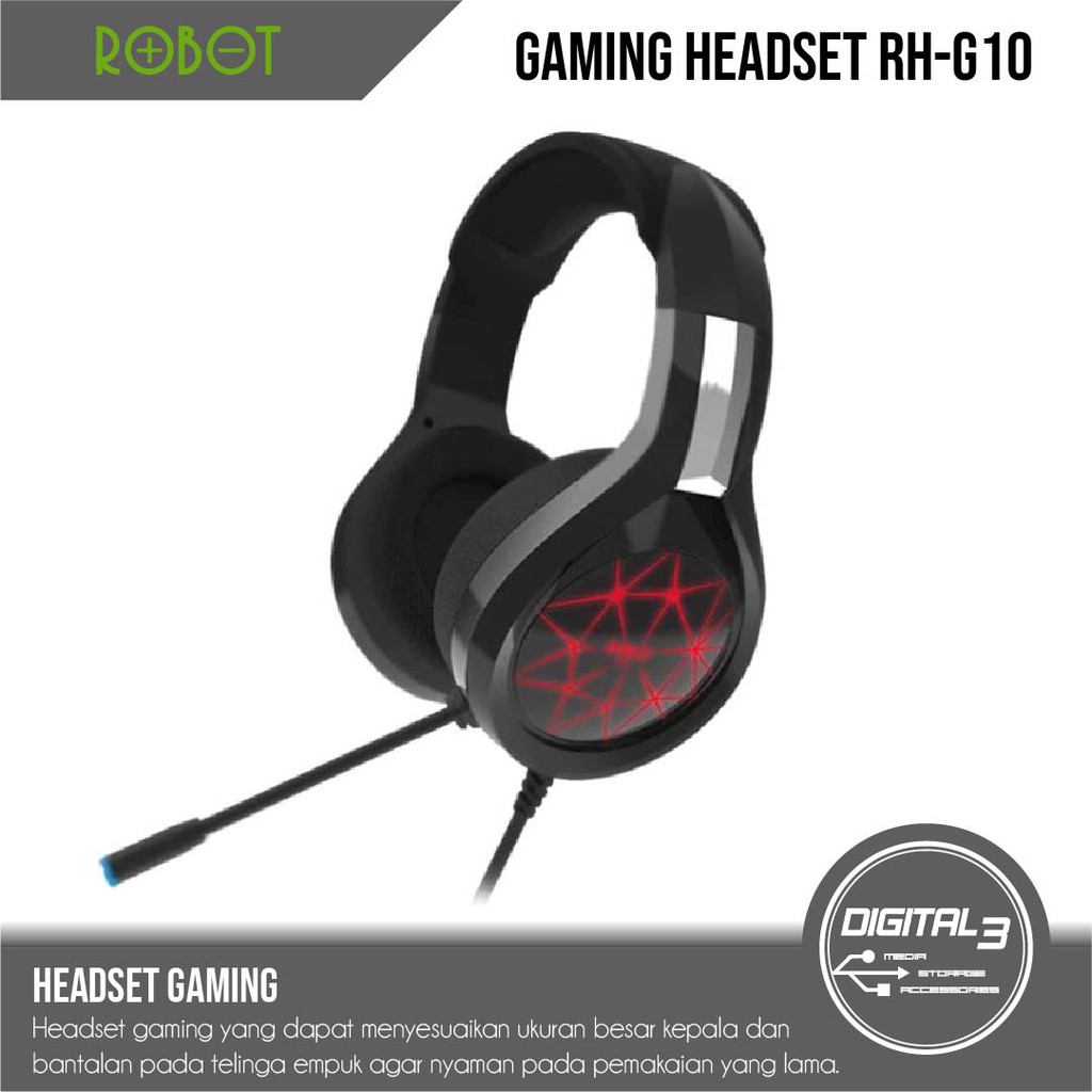 Jual Gaming Headphone Robot RH-G10 Wired 7 Colour Led Headset Game ...