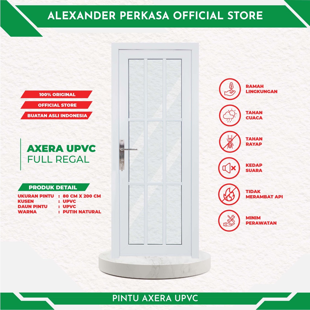 Jual PINTU PANEL AXERA UPVC FULL REGAL 80 PINTU UTAMA KAMAR RUANG KERJA ...