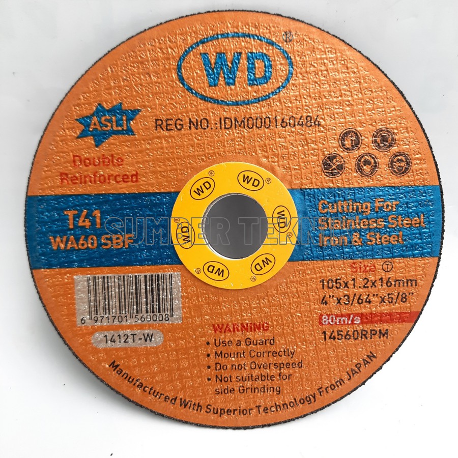 Jual Batu Gerinda Potong WD T41 WA60 SBF 4 Inch ||Cutting Wheel /DUS | Shopee Indonesia