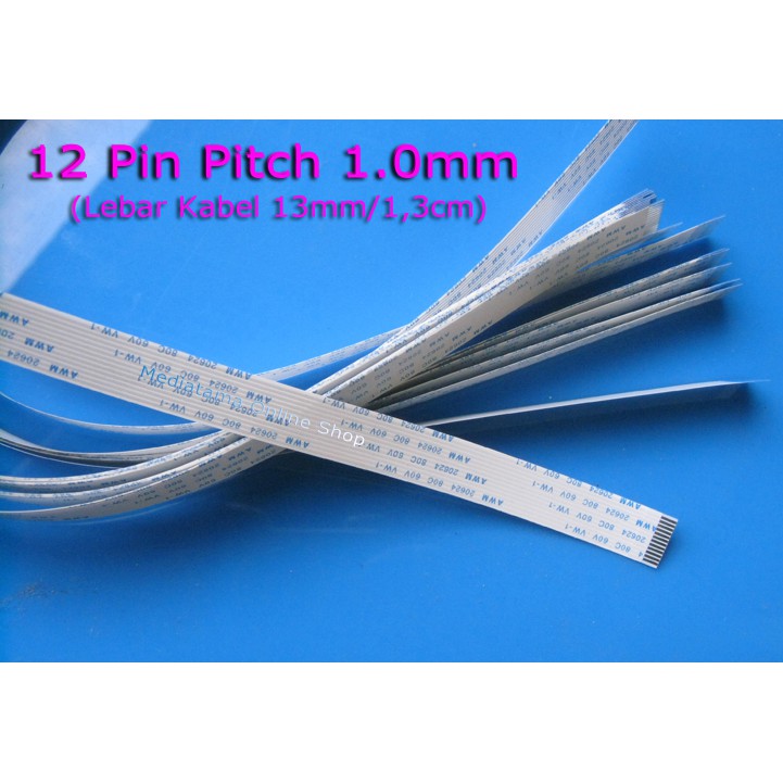 Jual Kabel Flexible FFC FPC Pitch 1.0mm 12 Pin (Lebar 13mm) Searah/Satu ...