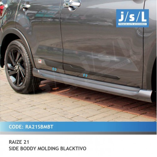 Jual Raize Rocky JSL List Bodi Pintu Samping Side Body Molding Hitam ...