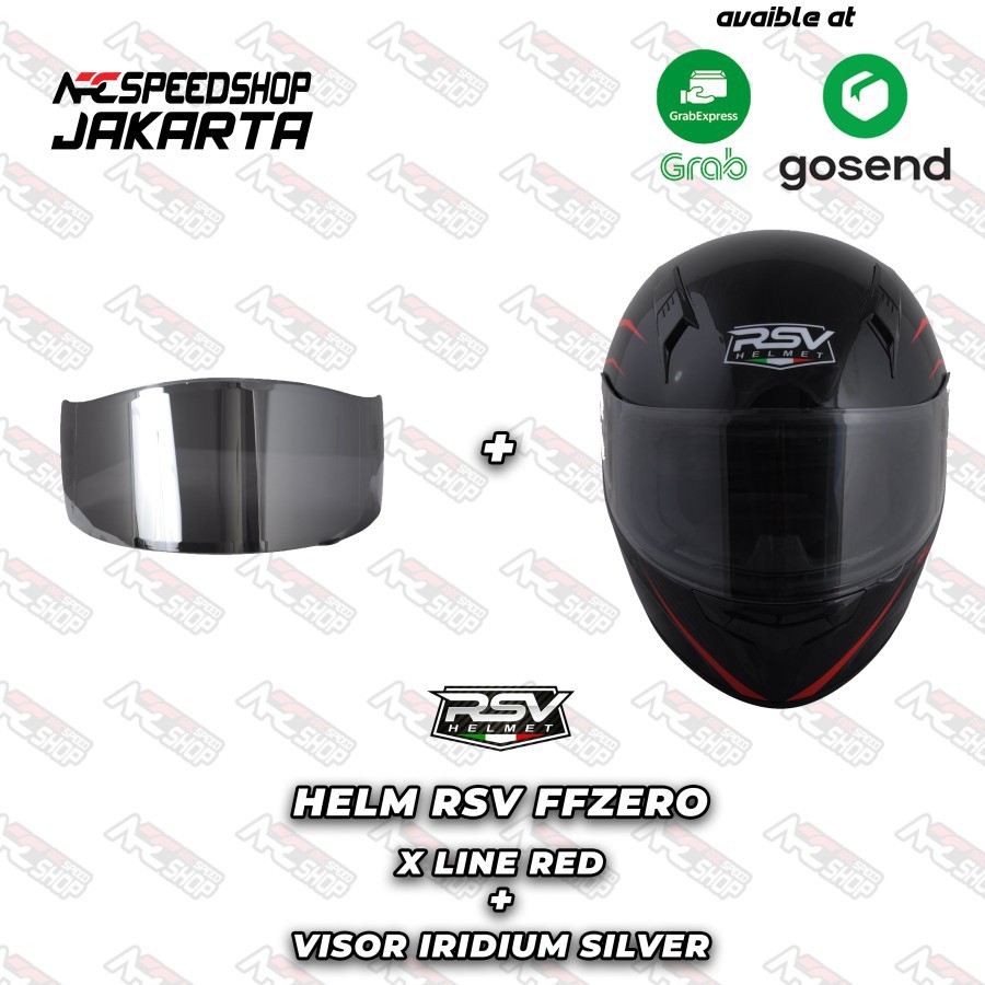 Jual PAKET Helmet RSV FF300 X Red + Visor IRRIDIUM SILVER FF 300 | Shopee Indonesia