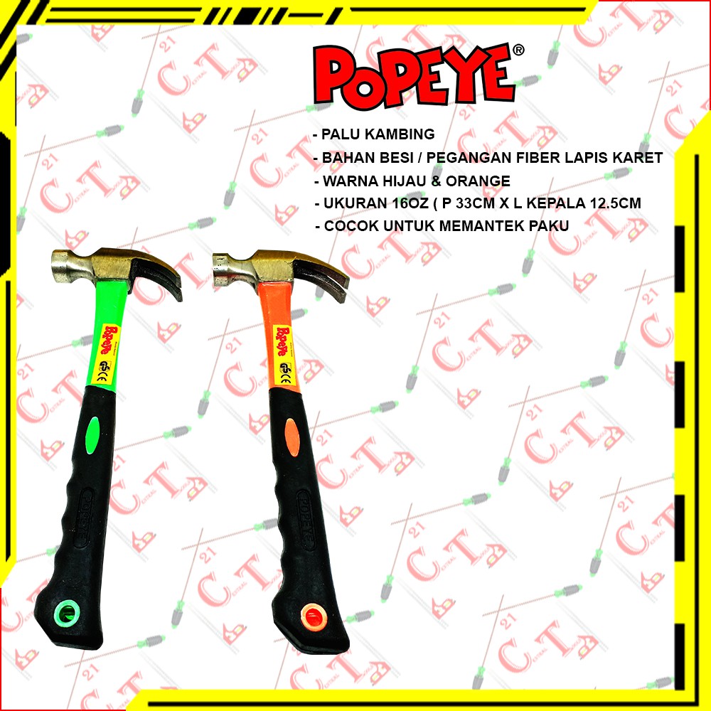 Jual Palu Kambing Popeye 16 Oz - Martil - Hammer | Shopee Indonesia