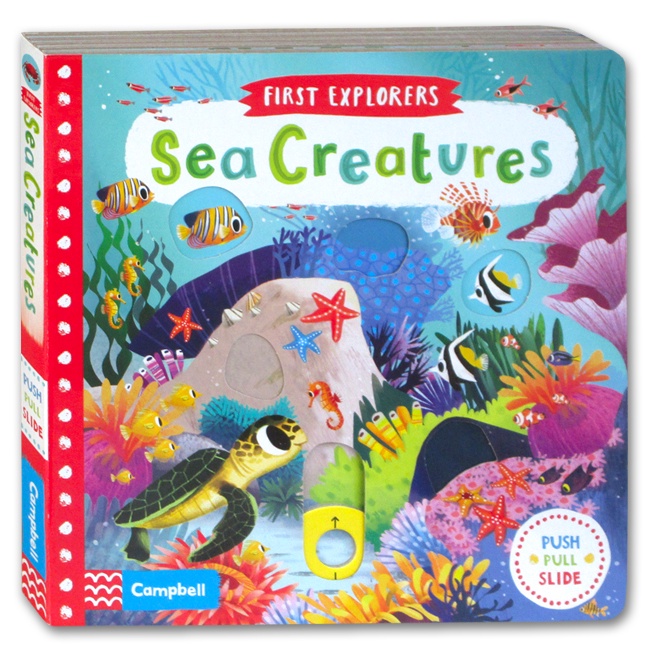 Jual [Campbell] First Explorers - Sea Creatures (Push Pull Slide Board ...