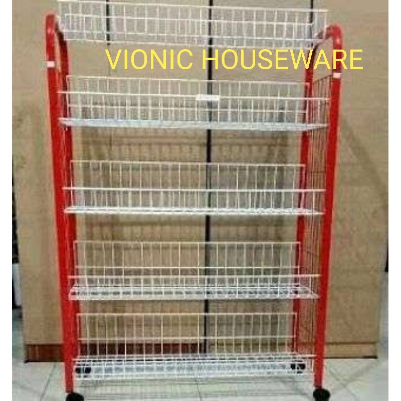 Jual RAK CIKI/RAK SNACK/Rak Display RODA SUSUN 5/BESI | Shopee Indonesia