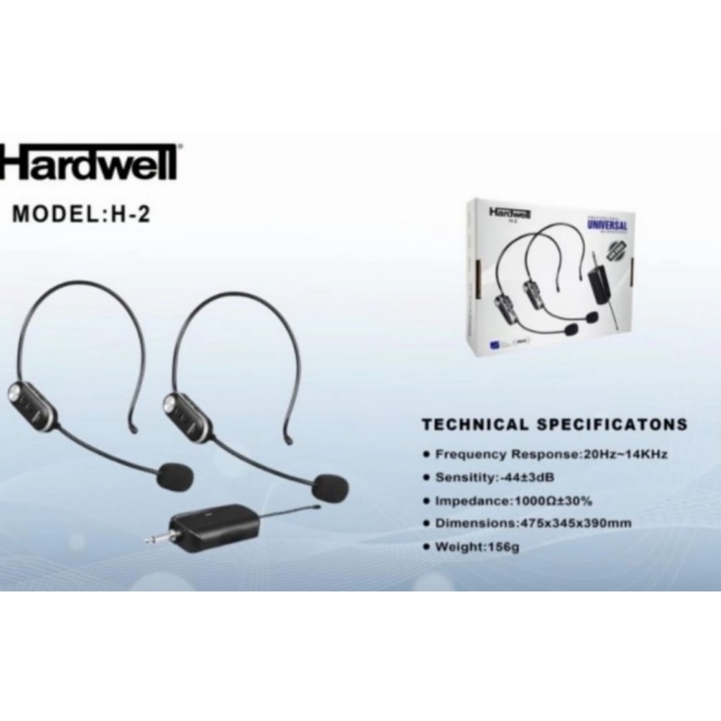 Jual Mic wireless Bando headset HARDWELL H2 Isi 2 utk Senam Seminar ...