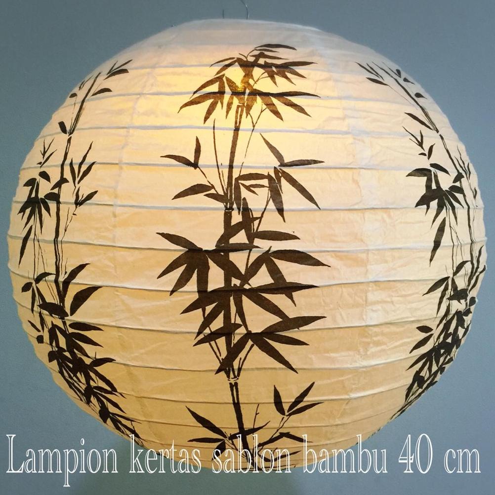 Jual Lampion kertas sablon bambu 40 cm unik | Shopee Indonesia