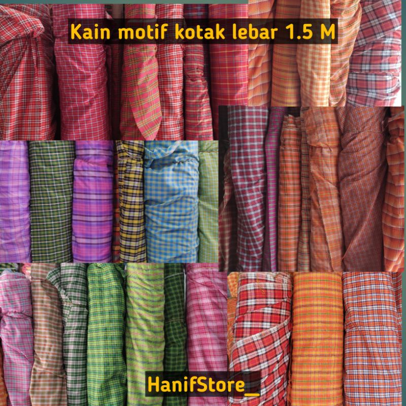 Jual kain katun yardyed seragam sekolah motif kotak #2 | Shopee Indonesia
