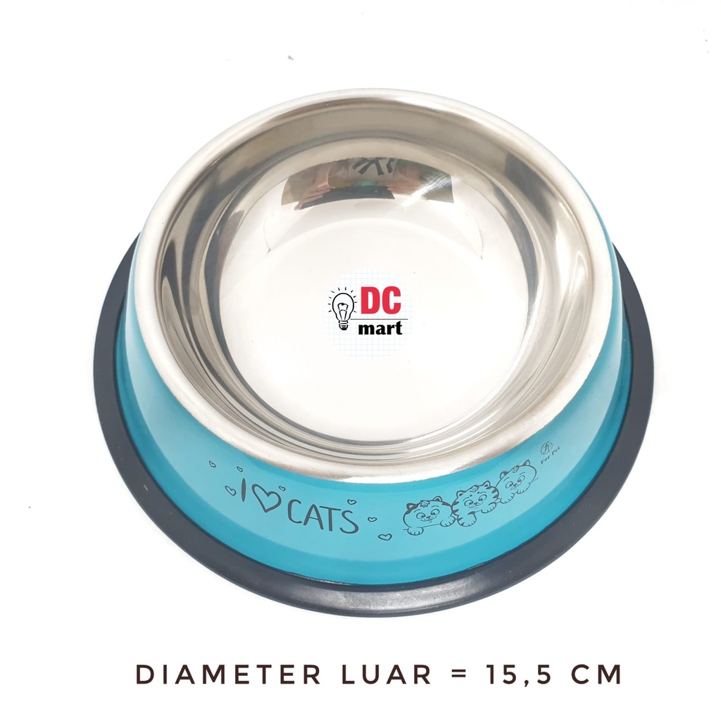 Jual Piring Makan Hewan STAINLESS WARNA WARNI ukuran S-L / Dog Bowl ...